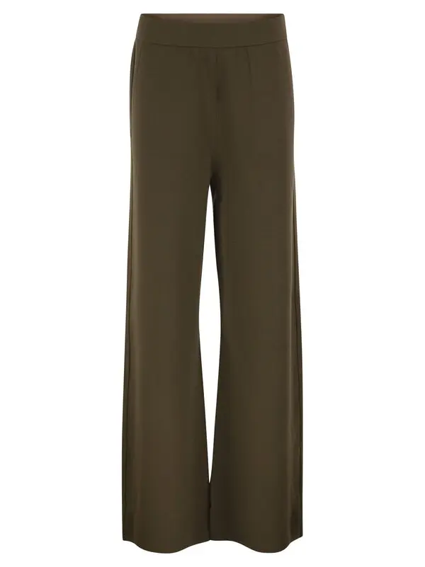 Max Mara Faida Wide-leg Viscose Knit Trousers - Yellow
