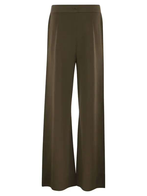 Max Mara Faida Wide-leg Viscose Knit Trousers - Yellow