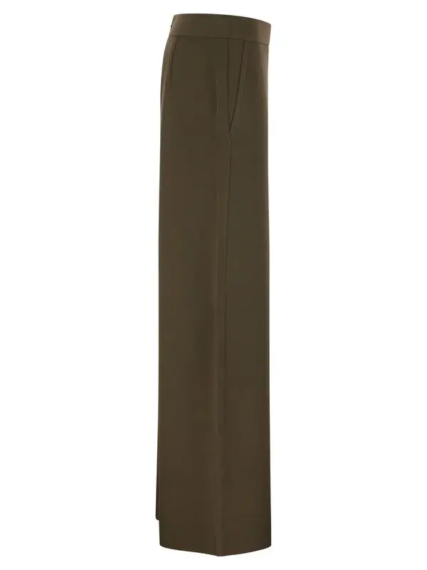 Max Mara Faida Wide-leg Viscose Knit Trousers - Yellow