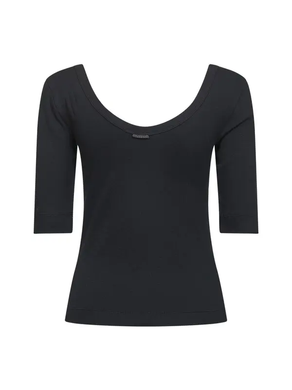 Brunello Cucinelli Ribbed Stretch Jersey T-shirt With Monili Detail - Multicolor