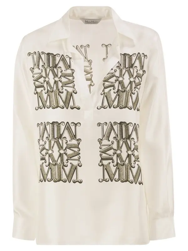 Max Mara Silk Monogram Print Shirt - Multicolor