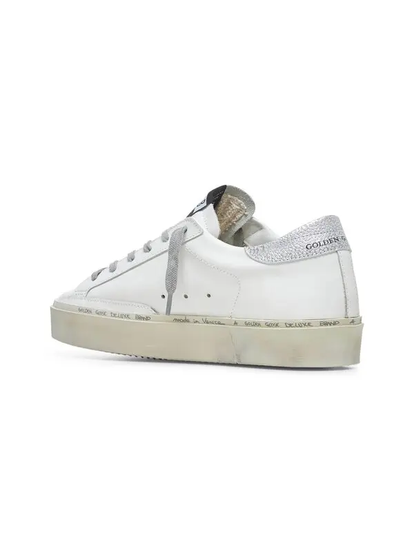 GOLDEN GOOSE White Hi Star Sneakers With Metallic Silver Accents