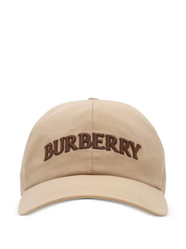 Burberry Logo Embroidered Cotton Gabardine Baseball Cap - Multicolor