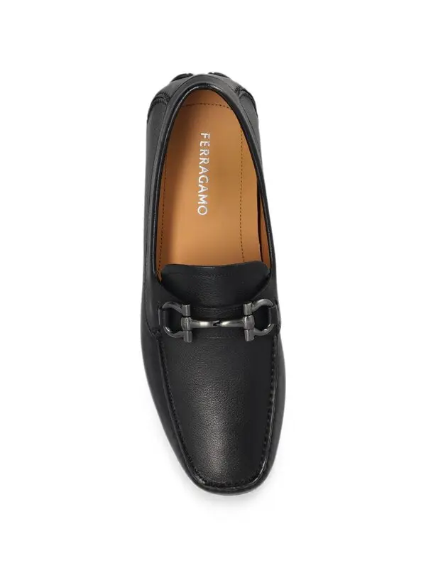 FERRAGAMO Horsebit Leather Driver Shoes - Multicolor