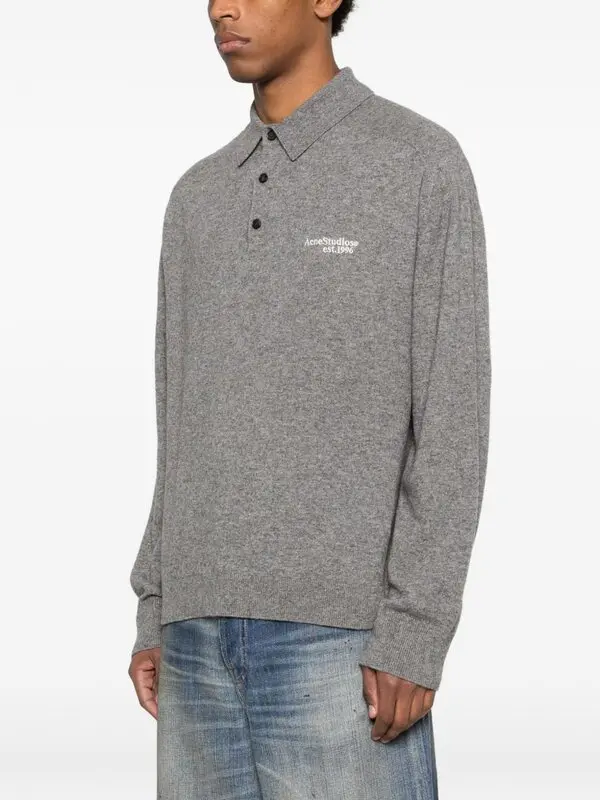 Acne Studios Logo Wool Polo Shirt