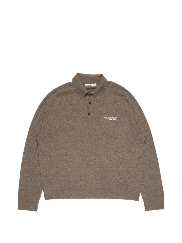 Acne Studios Logo Wool Polo Shirt - Multicolor