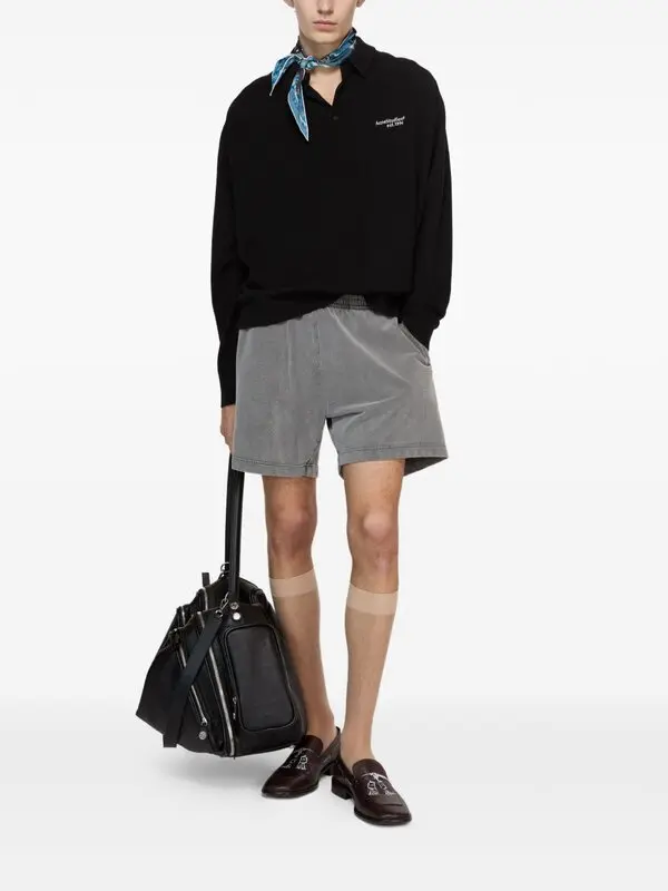 Acne Studios Logo Wool Polo Shirt - Multicolor