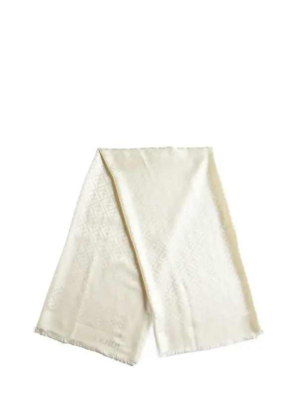 Fendi Silk Ivory Organic Silk Shaw