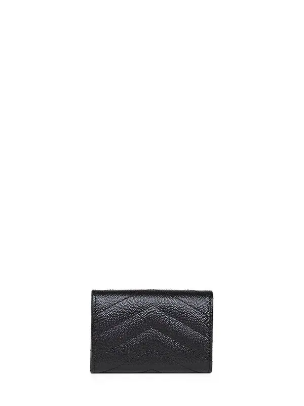 Saint Laurent Black Cassandre Origami Tiny Wallet