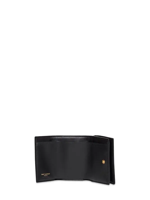 Saint Laurent Black Cassandre Origami Tiny Wallet