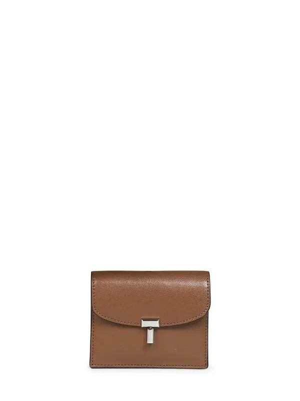 TOTEME Tiramisu Brown T-lock Card Holder - Multicolor