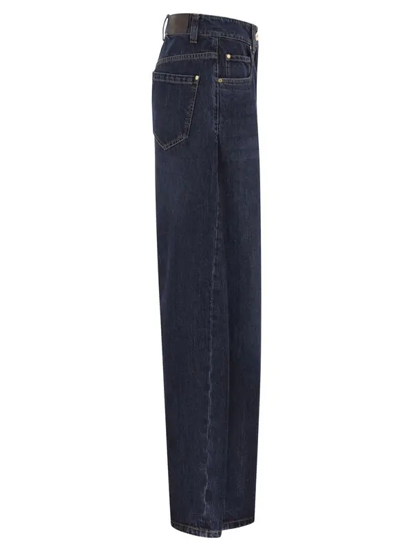 Brunello Cucinelli Wide-leg Cotton Denim Jeans