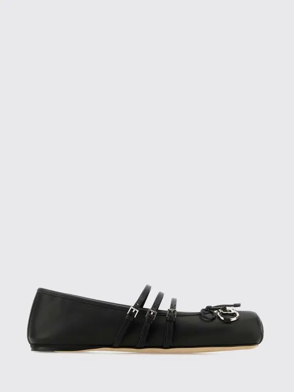 Gucci Lambskin Ballet Flats With Horsebit Detail - Black