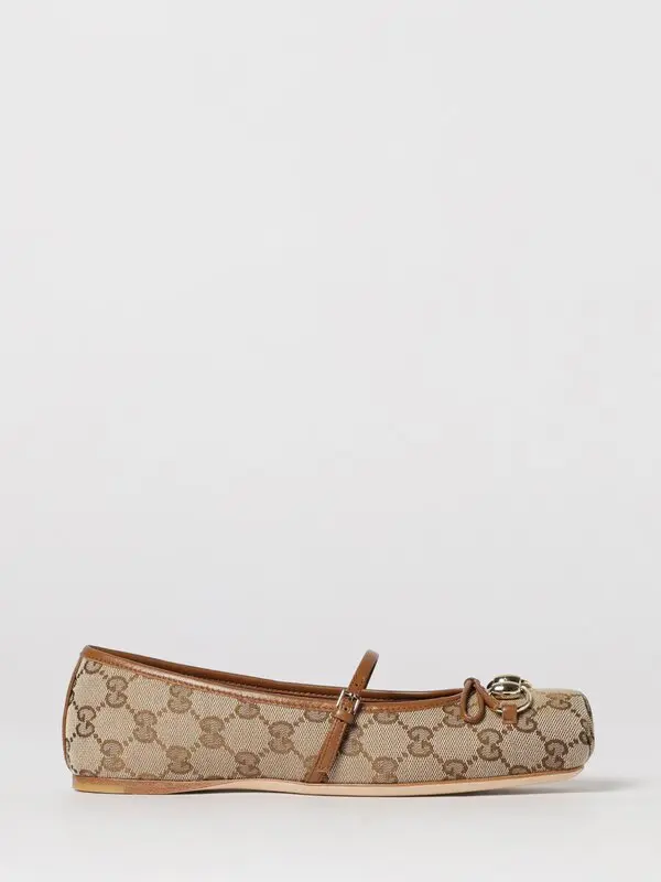 Gucci Monogram Ballet Flats - Cream