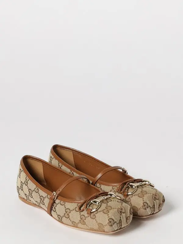 Gucci Monogram Ballet Flats - Cream