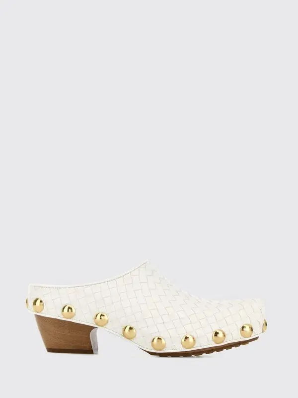 Bottega Veneta Woven Studded Clogs - White
