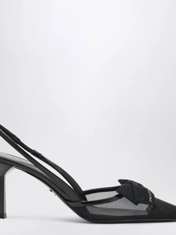 Prada Bow Embellished Slingback Pumps