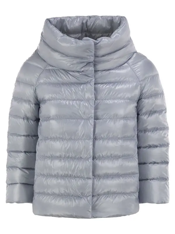 Herno Sofia Mini Cape With 3/4 Sleeves - Blue