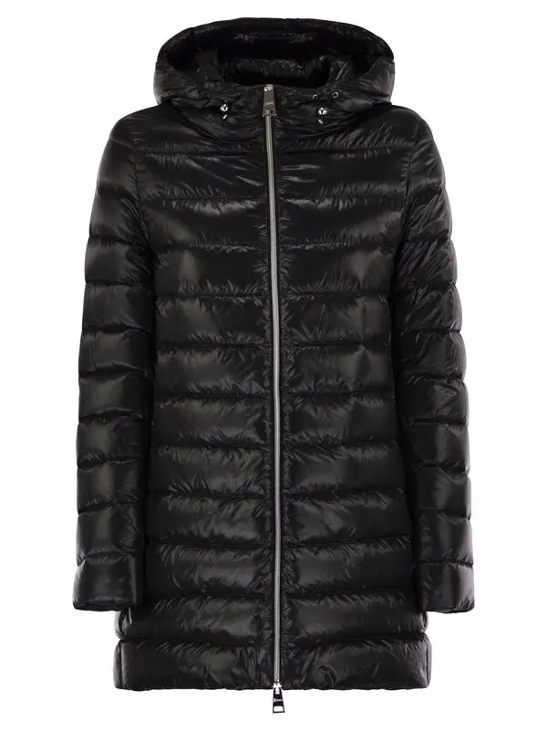 Herno A-shape Ultralight Nylon Down Jacket With Adjustable Hood - Black