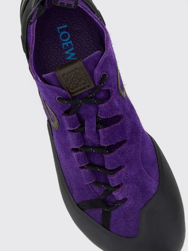 Loewe Calfskin Suede Lace-up Sneakers - Purple