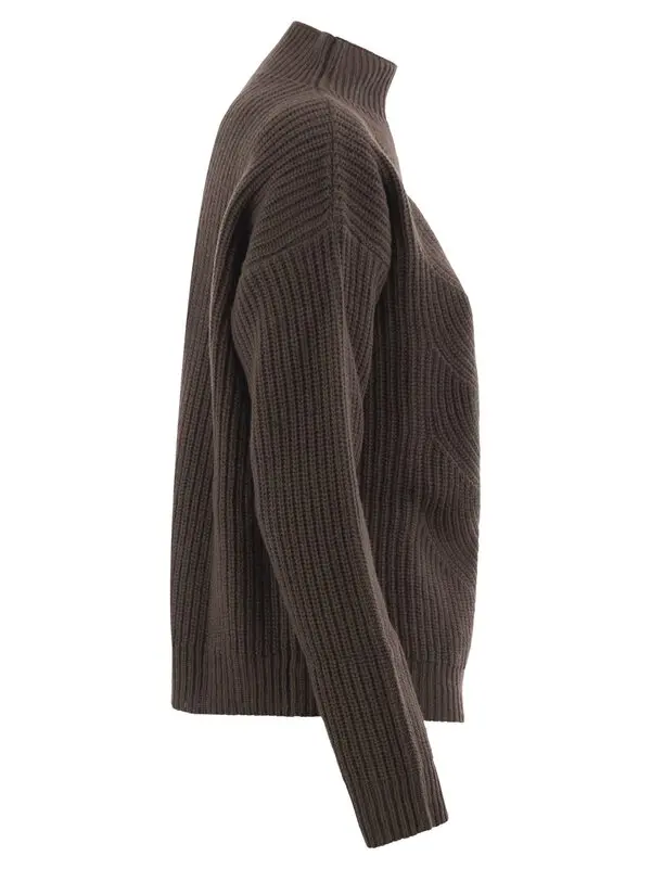Herno Pure Wool Jumper With Textured Knit And High Neck