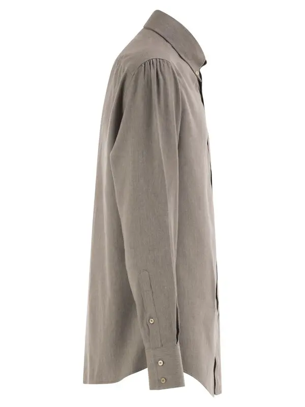 Brunello Cucinelli Cotton And Lyocell Button-down Shirt - Multicolor