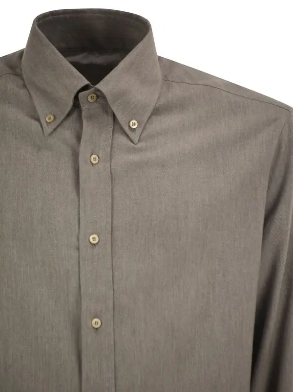 Brunello Cucinelli Cotton And Lyocell Button-down Shirt - Multicolor