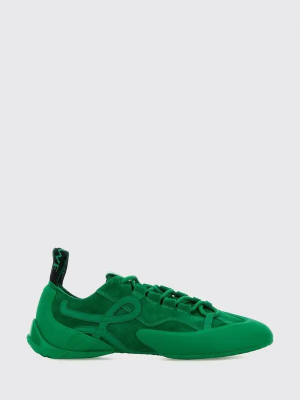 Loewe Suede Lace-up Sneakers - Green
