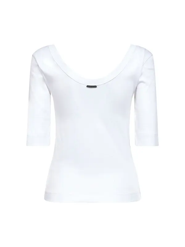 Brunello Cucinelli Ribbed Stretch Cotton Jersey T-shirt - Multicolor