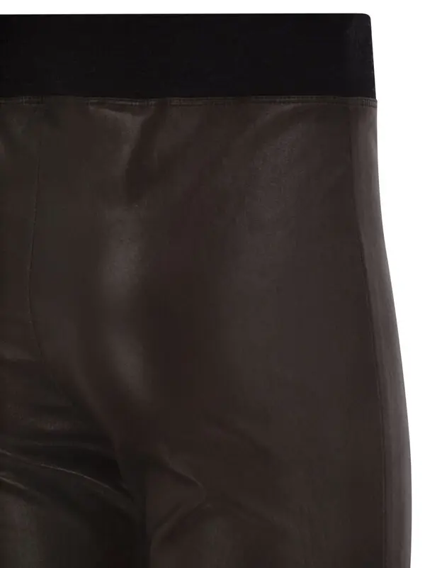Brunello Cucinelli Skinny Fit Stretch Nappa Leather Trousers - Brown