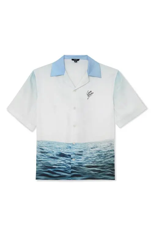 REISS Dive Print Camp Shirt