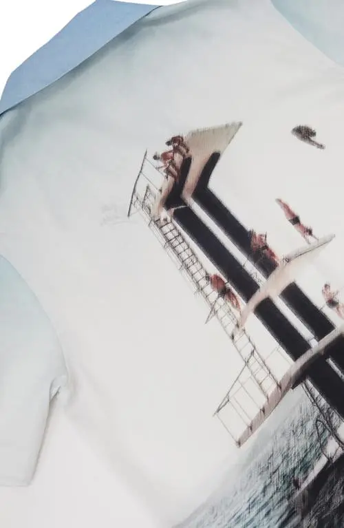 REISS Dive Print Camp Shirt