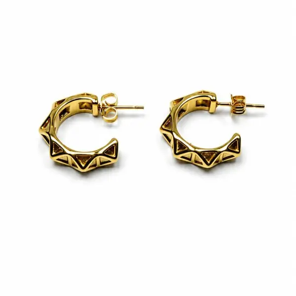 JAGGED HALO JEWELRY Jagged Hoop Earrings - Gold
