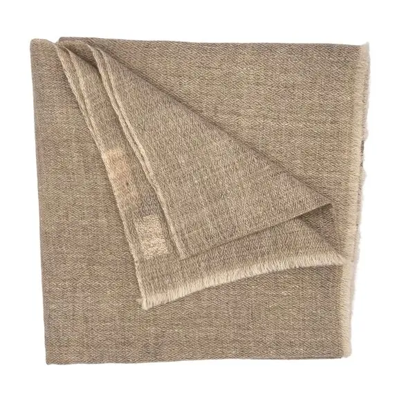 HERITAGEMODA Neutrals/ Gi-mark Certified Undyed Ivory Beige Pashmina - White/brown