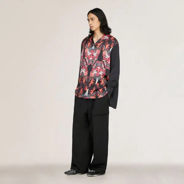 Adidas Y-3 Red Satin Graphic Shirt - Multicolor