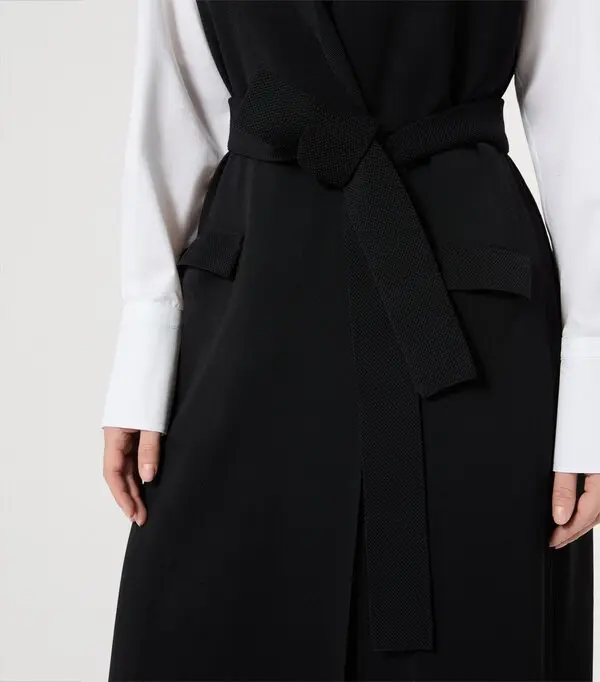 Marina Rinaldi Longline Sleeveless Belted Linen Waistcoat