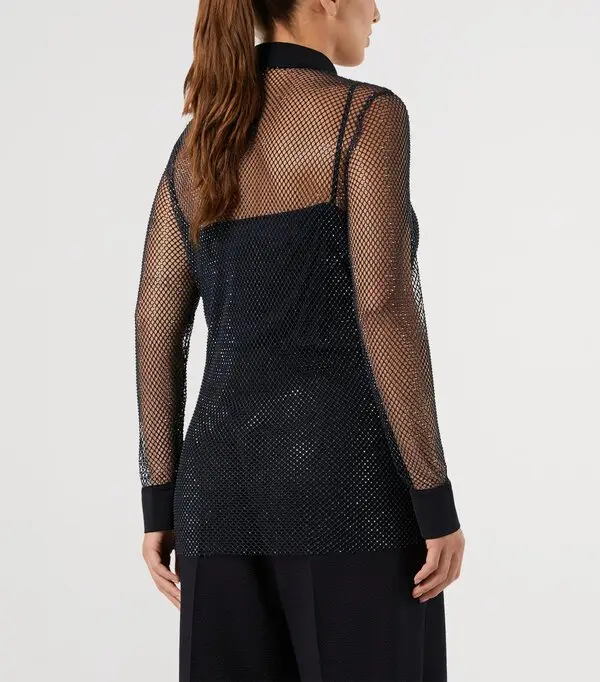 Marina Rinaldi Embellished Mesh Shirt