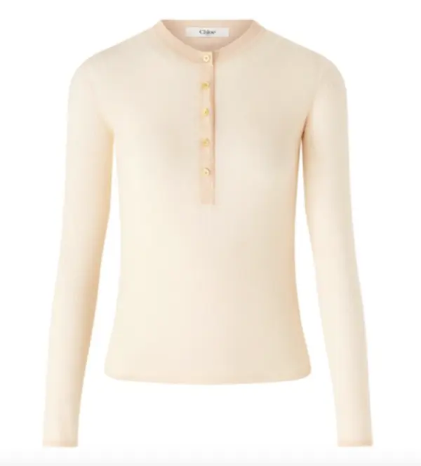 Chloé Button-neck Sweater - Bleached Orange