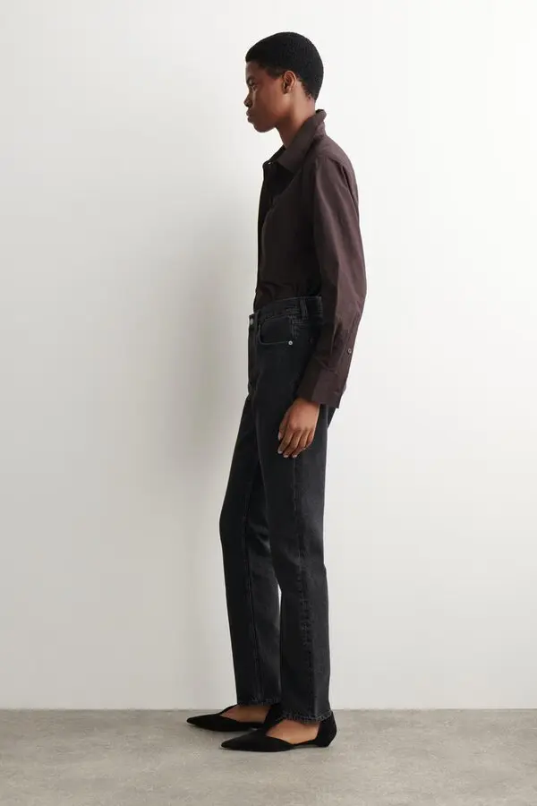 Cos Pipeline Slim-leg Jeans - Black