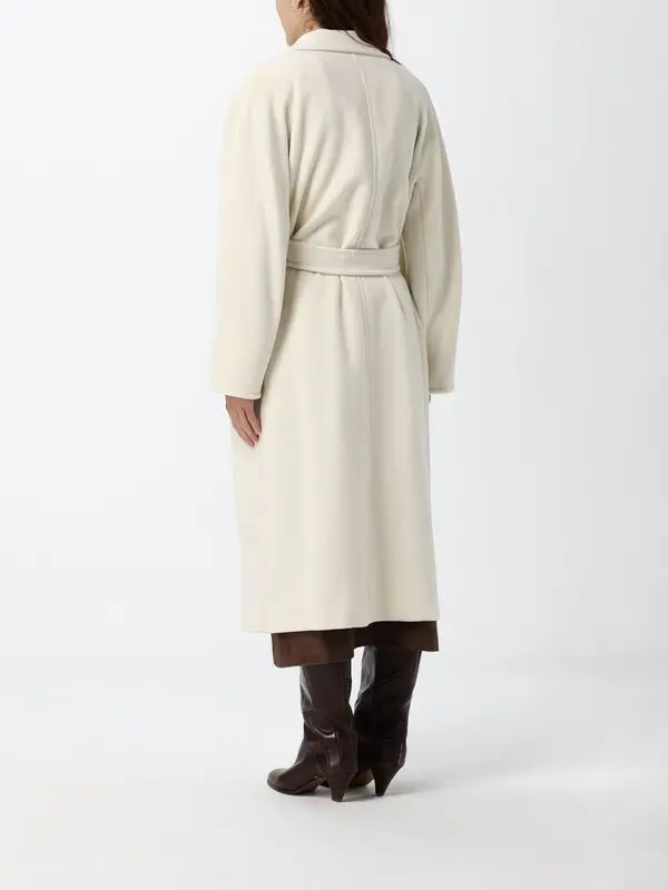 Max Mara Double Breasted Belted Coat - White