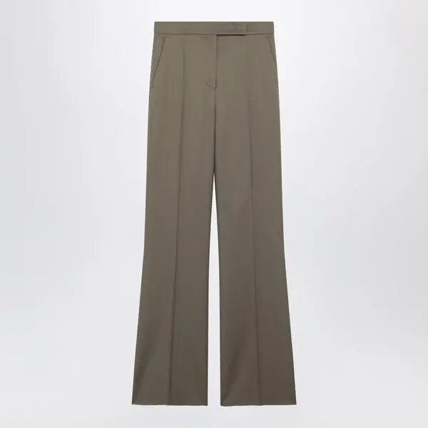 Max Mara Camel Wool Gabardine Trousers - Brown