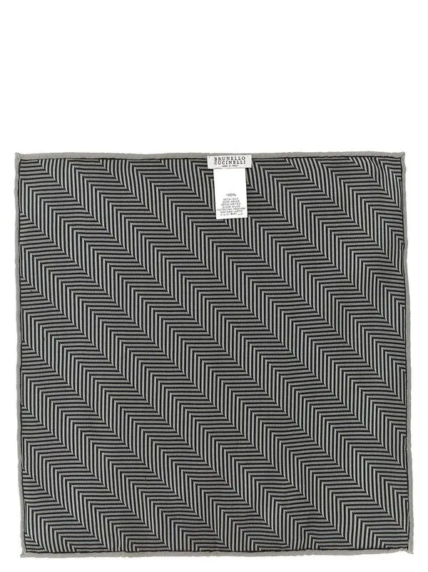Brunello Cucinelli Chevron Pocket Clutch - Gray