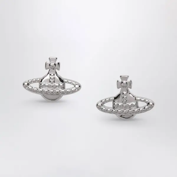 VIVIENNE WESTWOOD Farah Orb Logo Stud Earrings In Platinum - Silver