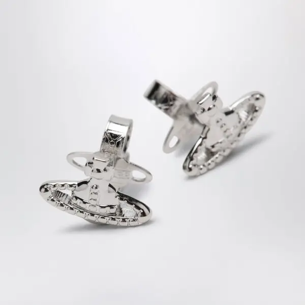 VIVIENNE WESTWOOD Farah Orb Logo Stud Earrings In Platinum - Silver