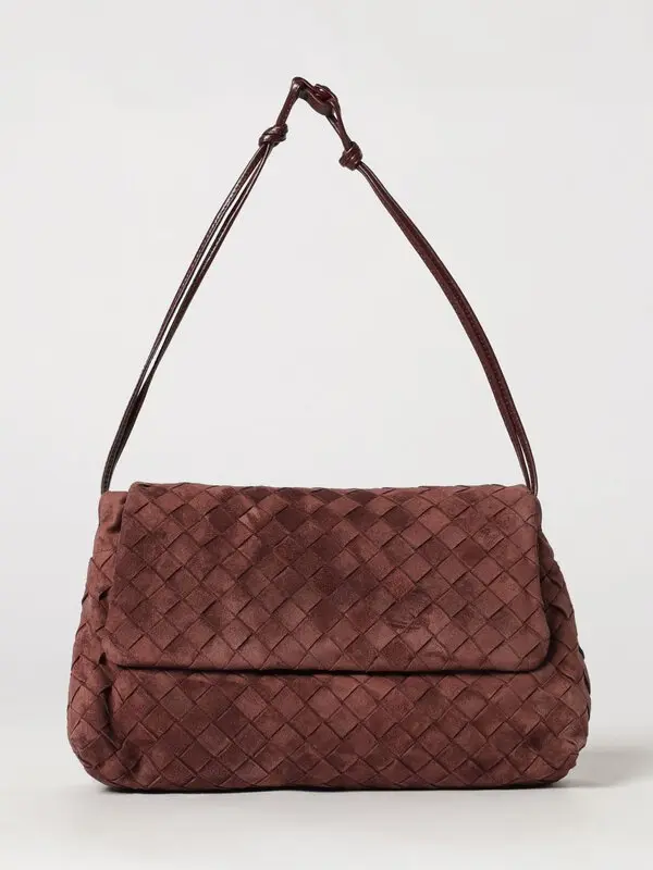 Bottega Veneta Woven Calfskin Shoulder Bag - Red