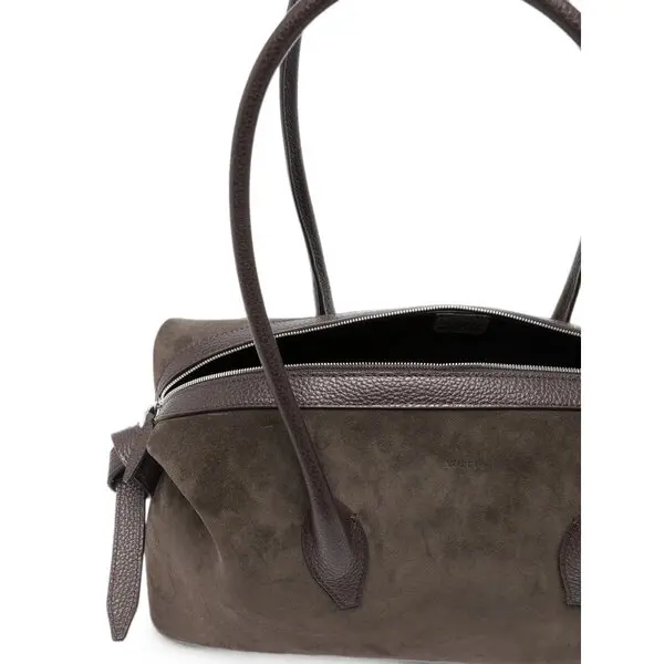 Yuzefi Duffle Bag With Suede Texture And Leather Trim