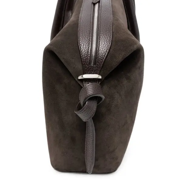 Yuzefi Duffle Bag With Suede Texture And Leather Trim