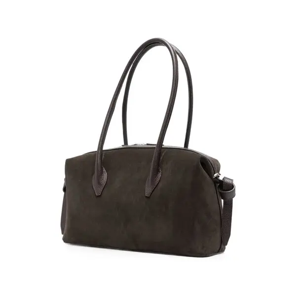Yuzefi Duffle Bag With Suede Texture And Leather Trim
