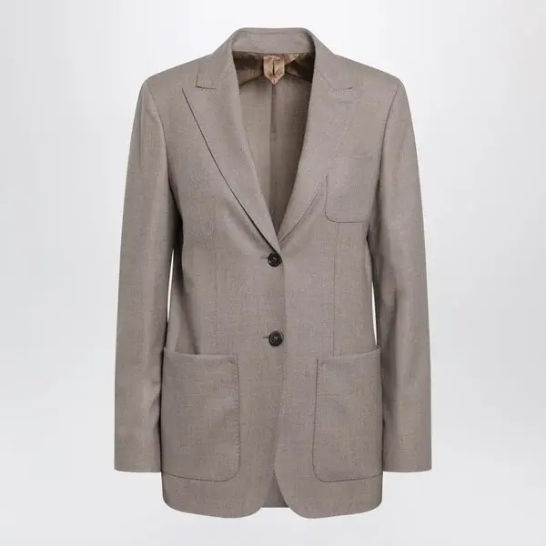 Max Mara Single-breasted Jacket In Cashmere Foule - Brown