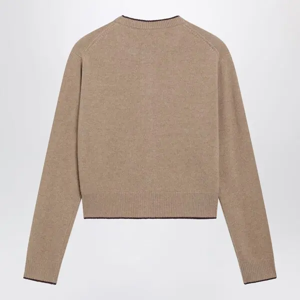 Chloé Light Wool And Cashmere Logo Cardigan - Brown